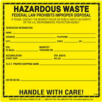 Custom Haz Waste Labels