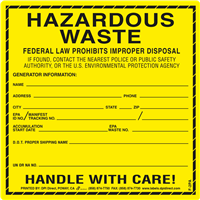 Custom Haz Waste Labels