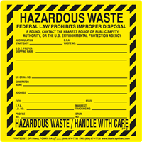 Custom Haz Waste Labels