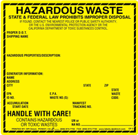 Custom Haz Waste Labels