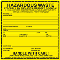Custom Haz Waste Labels