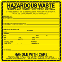 Custom Haz Waste Labels